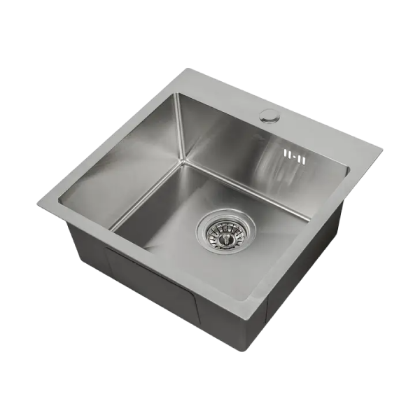 MILLEN Topmount Sink, Single Bowl, Satin Finish, Soundproof, Color Sta